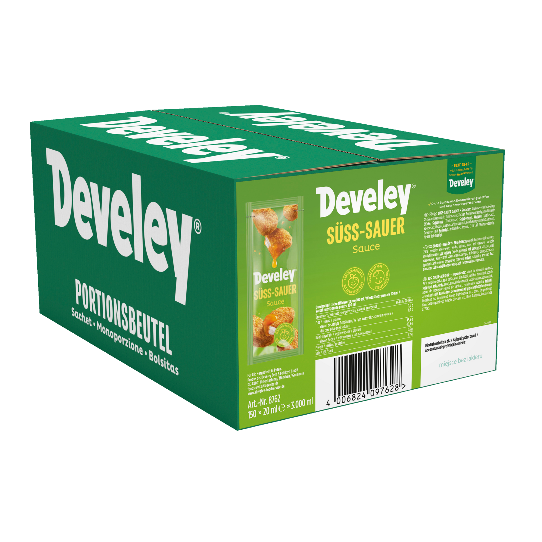 Develey Süß-Sauer Sauce Portionsbeutel – 150 x 20 ml online bestellen