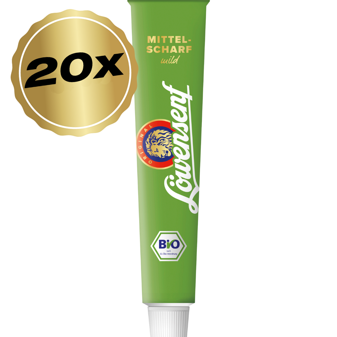 20x 100ml Löwensenf Mittelscharf Senf Tube - Jetzt bestellen!