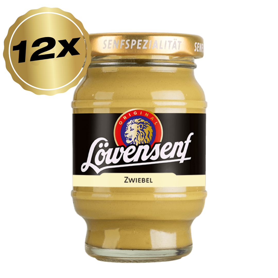 Senf mit würzigen Zwiebelstückchen von Löwensenf - 12er Set